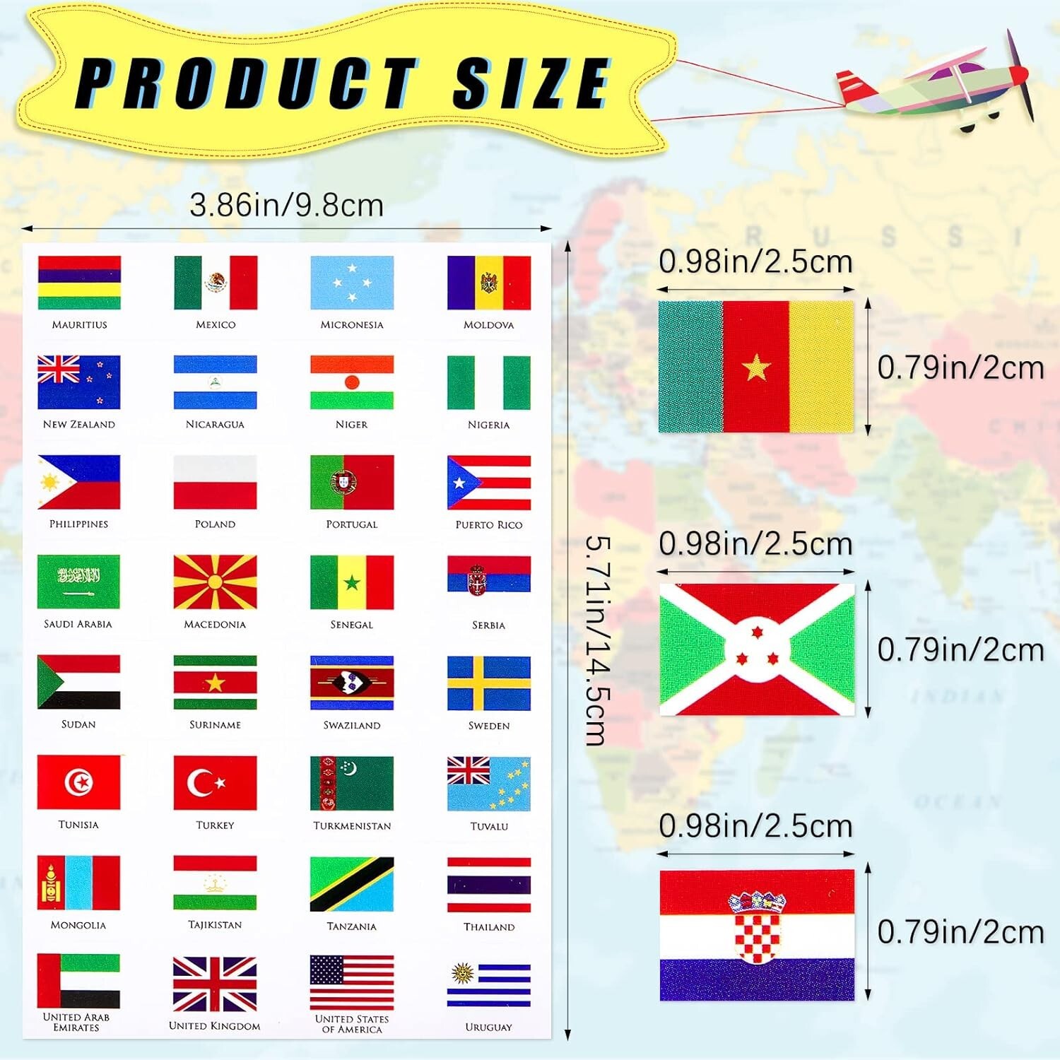 384 Pieces World Flag Stickers Assorted Country Flag Stickers Flags of ...