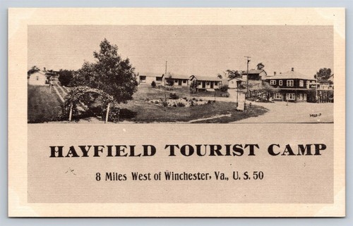 Postcard VA Winchester Virginia Hayfield Tourist Camp Motel Cabins ...