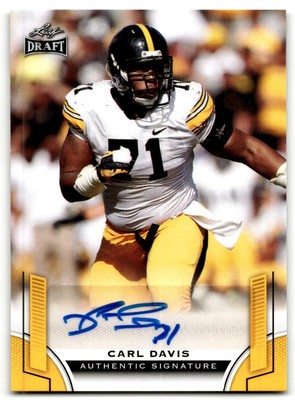 2015 Leaf Draft Autographs Gold Carl Davis Auto Iowa Hawkeyes | eBay