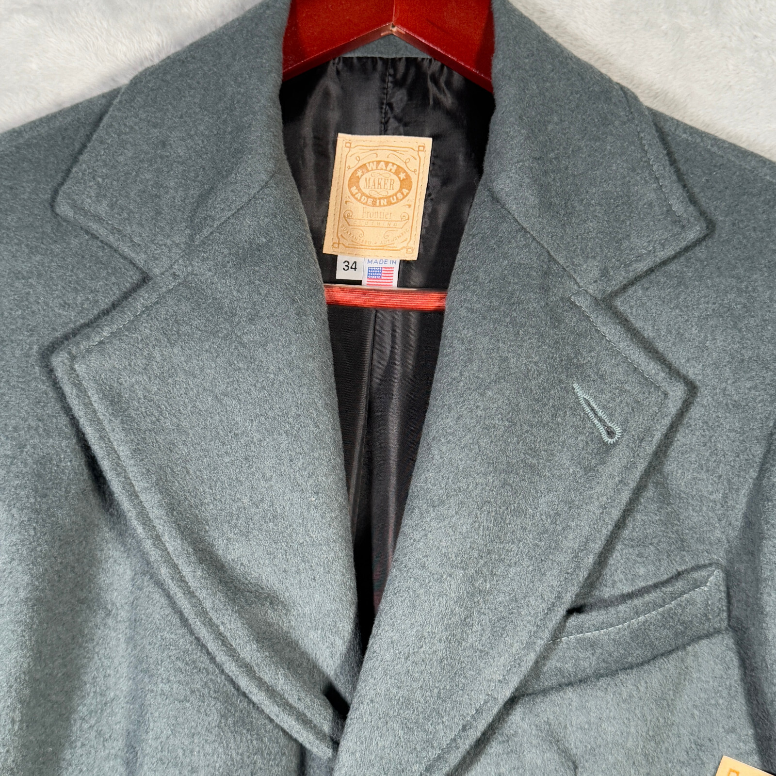 Wah Maker Coat Men 34 Green Highland Frock Frontier Clothing Buttons Wool Scully | eBay