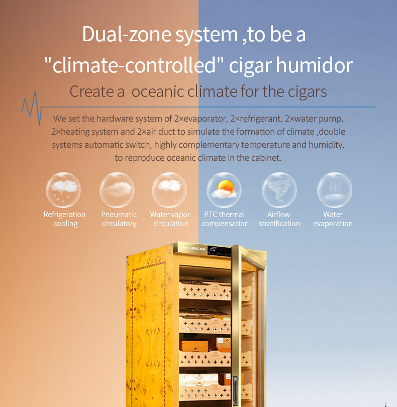 Raching MON3800A Black Wood 1,800-Cigar Electric Humidor with Ammonia ...