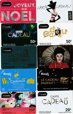 ## LOT n° 01 / 10 cartes cdx diverses ## Carte cadeau GIFT CARD ...