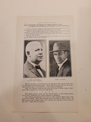 Tom O'Rourke Fred Fulton Boxing 1921 Spink Profile Picture RARE! | eBay