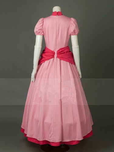 Super Mario Bros Princess Peach Pink Cosplay Costume & Crown： | eBay