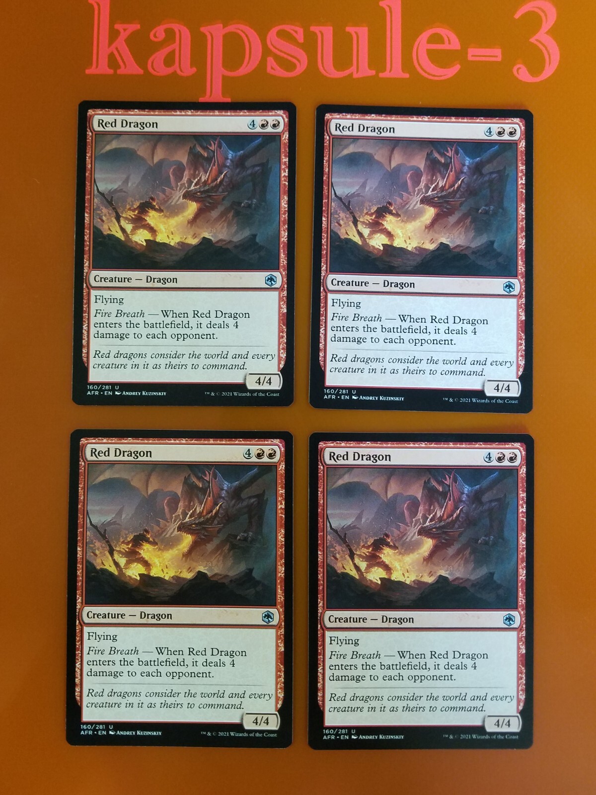 4x Red Dragon | Forgotten Realms | MTG Magic Cards | eBay
