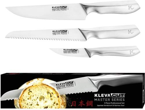 Kleva Cut Master Series 3pc Knife Set + Safety Satchel- Free Fast ...