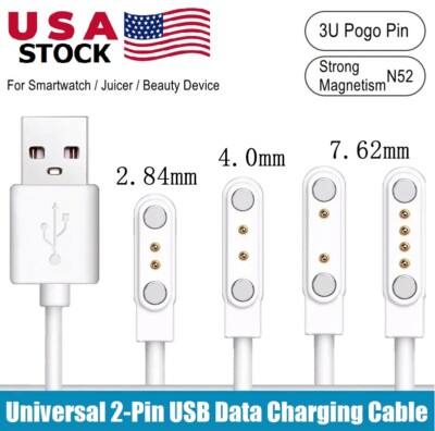 Universal 2-Pin USB Data Charging Cable Magnetic Charger For Smart ...