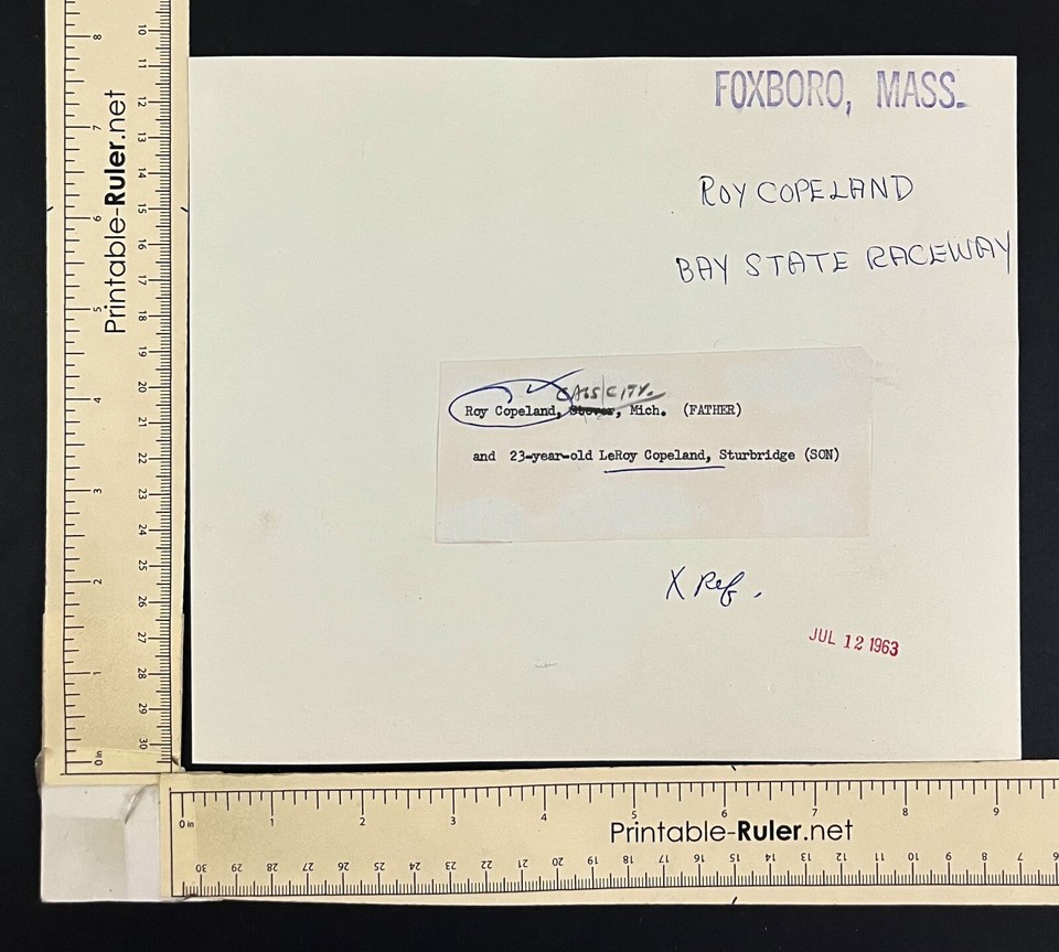 1963 Bay State Raceway Foxborough MA Jockeys Bill Copeland Vintage ...