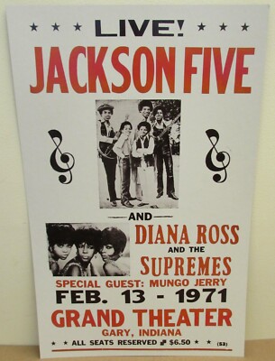 Vintage Jackson 5 Concert Poster 1971 Gary, Indiana Jackson 5 Poster | eBay