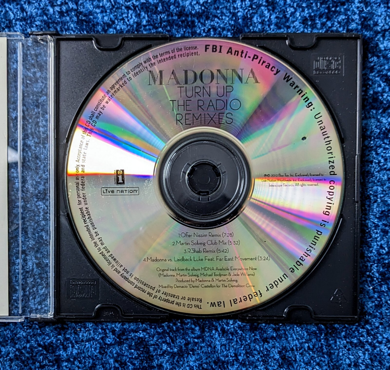 MADONNA TURN UP THE RADIO US PROMO CD REMIXES 4-Track Interscope 2012 ...