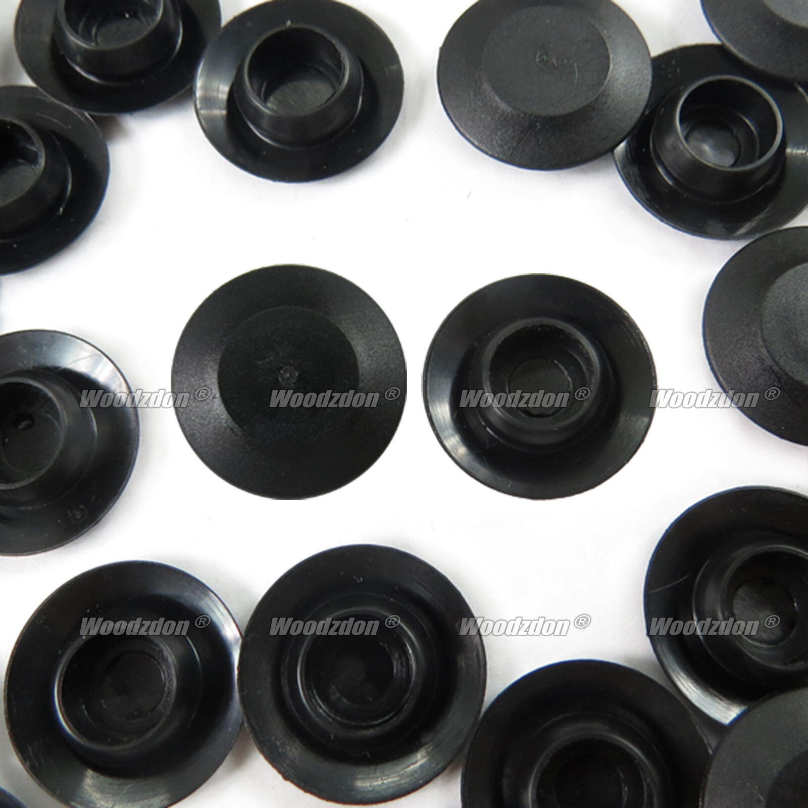 100 Flush Mount Black Plastic Body & Sheet Metal Plug Button 1/2" Hole ...
