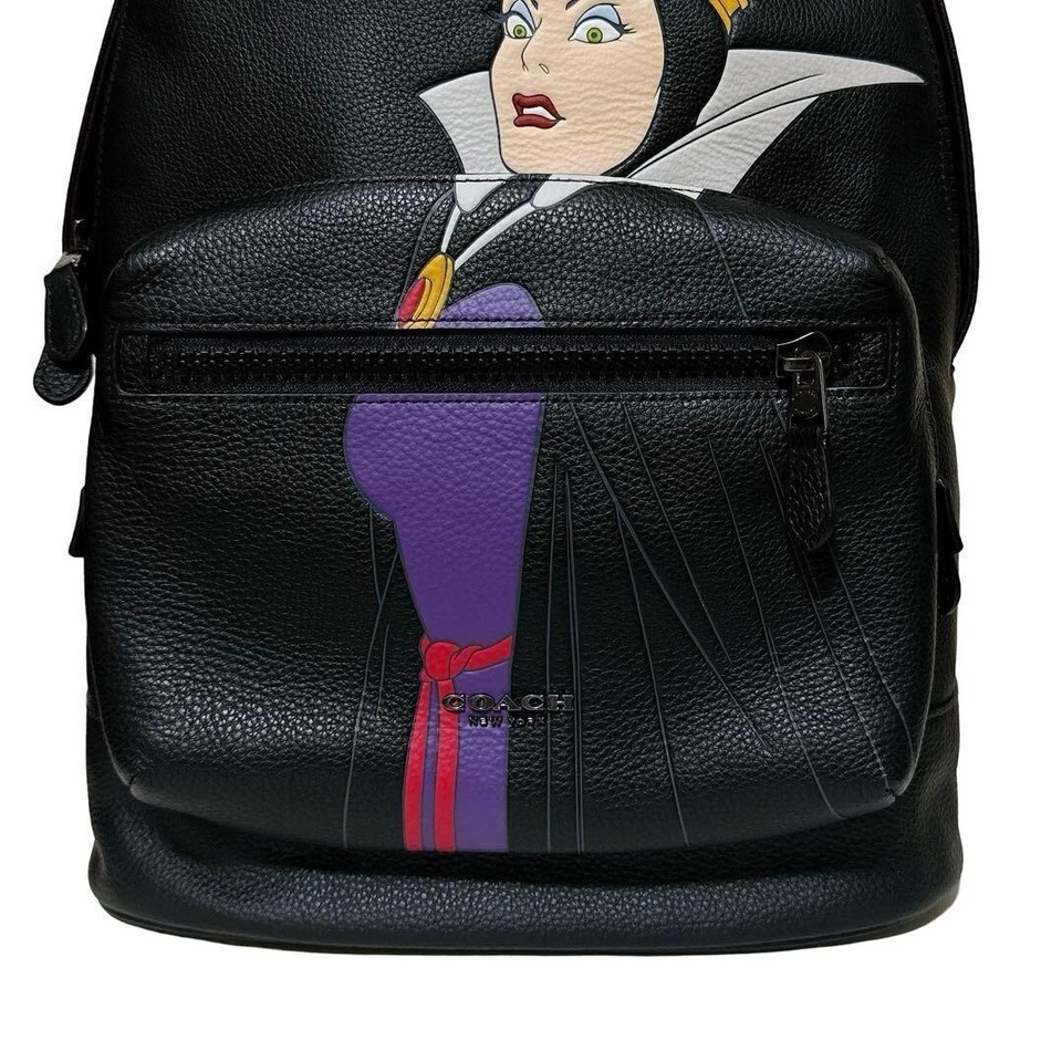 COACH Disney Maleficent Black Leather Backpack Unisex A4 Size | eBay