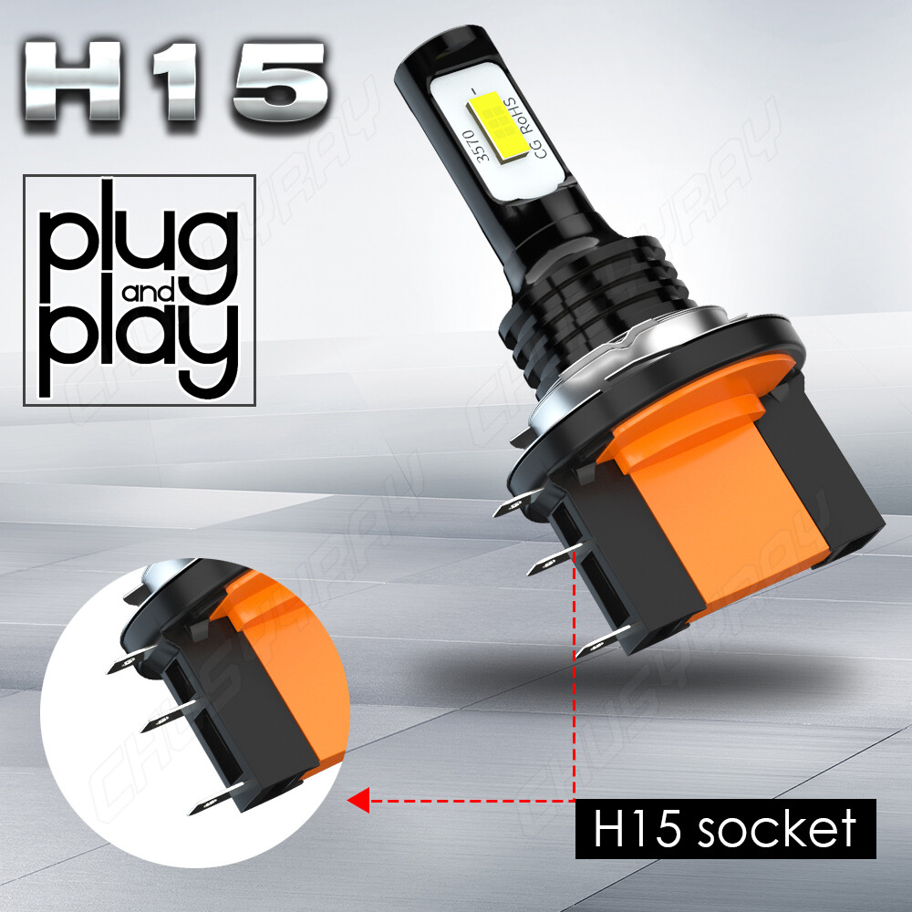 Bright White H15 Headlight High Beam DRL LED Bulbs For Mercedes CLA250 ...