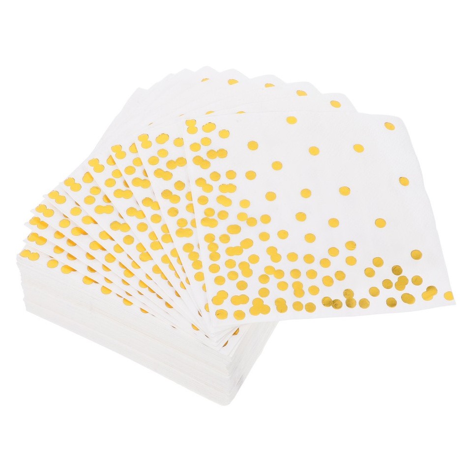 Gold Foil Party Napkins Disposable Paper Hand Towels Dinner Hand Napkin ...