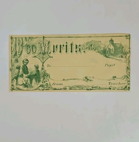 Antique Reward(s) of Merit - Obsolete Banknote Styles - Teacher with ...