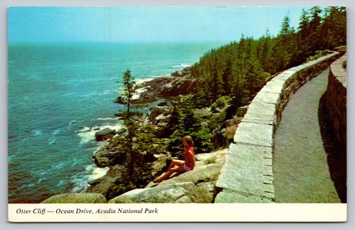 Otter Cliff Ocean Drive Acadia National Park Maine Vintage Postcard | eBay