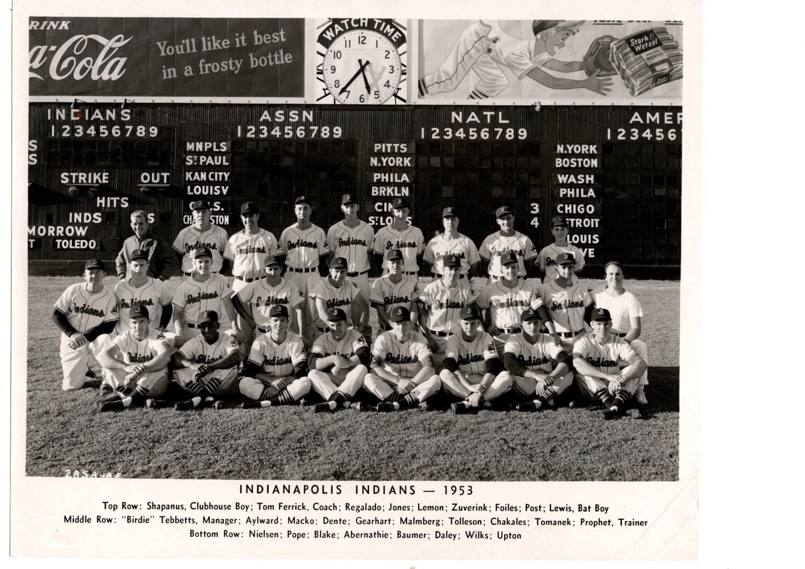 ORIGINAL 1953 INDIANAPOLIS INDIANS 8X10 TEAM PHOTO BASEBALL | eBay
