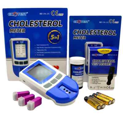 Home 5 in 1 Cholesterol Test Machine + 10 Cholesterol Tests HDL LDL ...