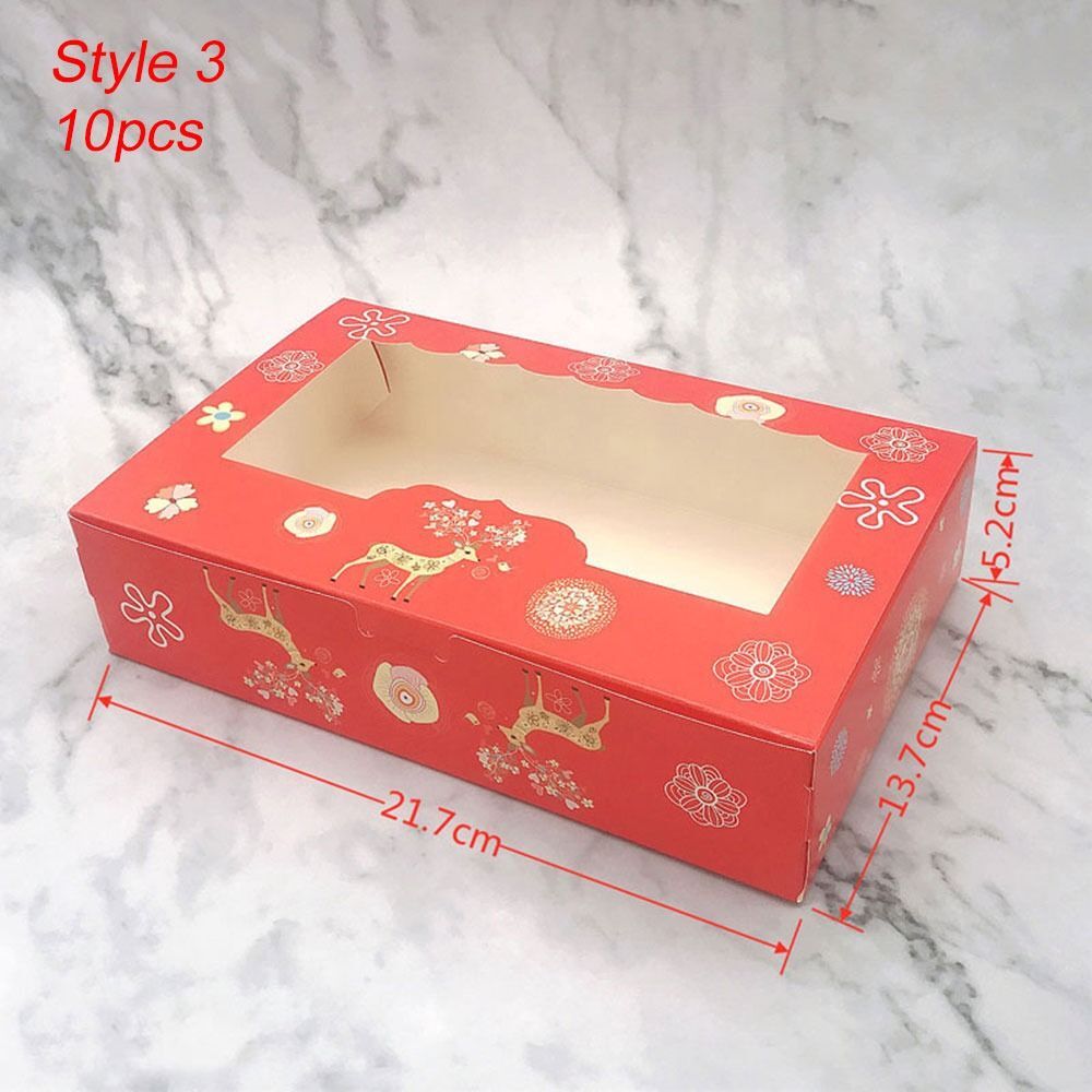 Transparent Window Christmas Baking Packing Box Pastry Cases Gift ...