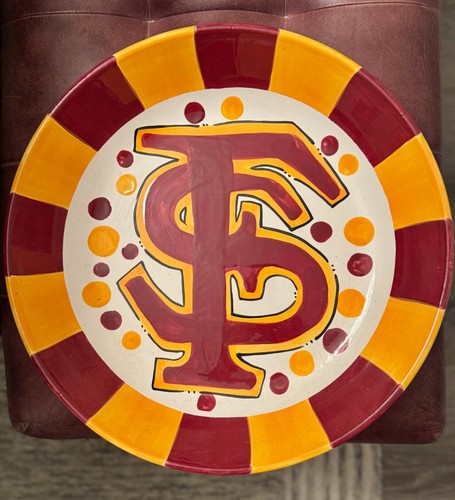 FSU Florida State University Large Ceramic Hand-Painted Bowl by T ...
