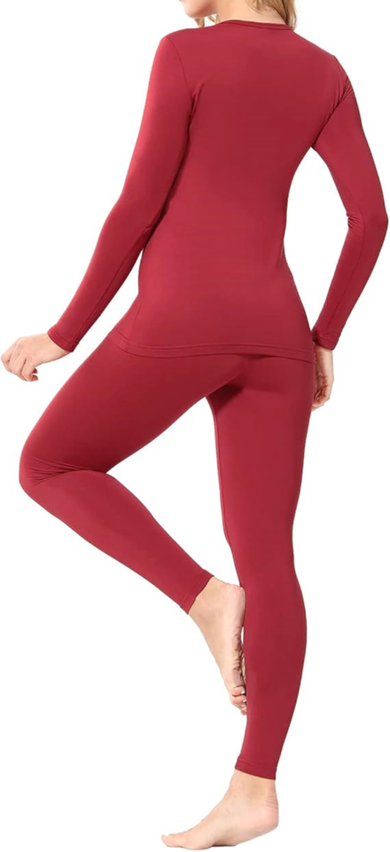 Womens Winter Ultra-Soft Fleece Lined Thermal Top & Bottom Underwear ...