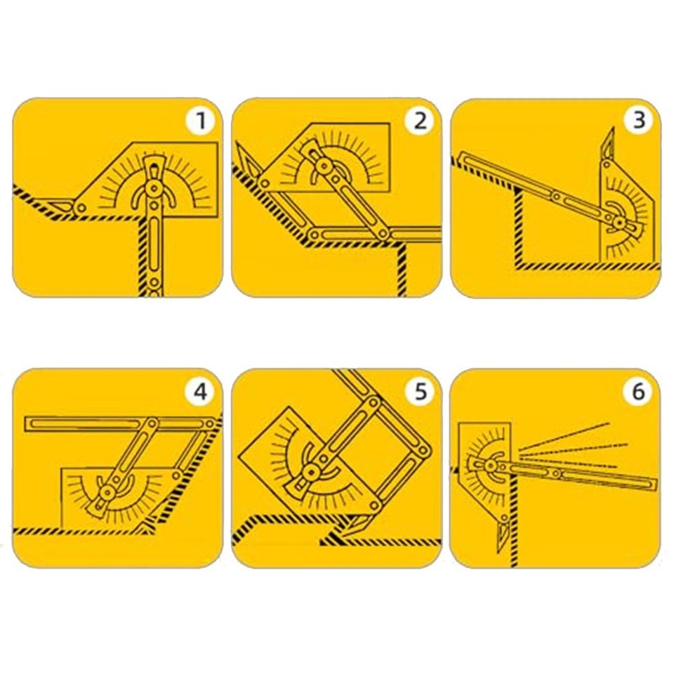 2 Pcs Yellow Protractors for Measuring Angles in Various Construction ...