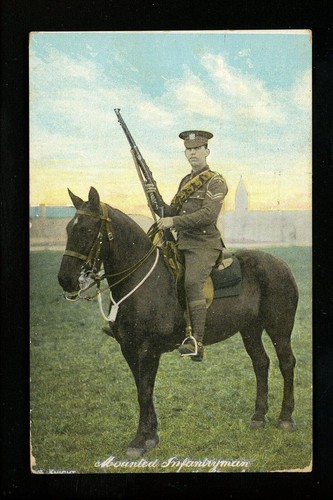 Military postcard Mounted Infantry soldier army English Vintage 1907 | eBay