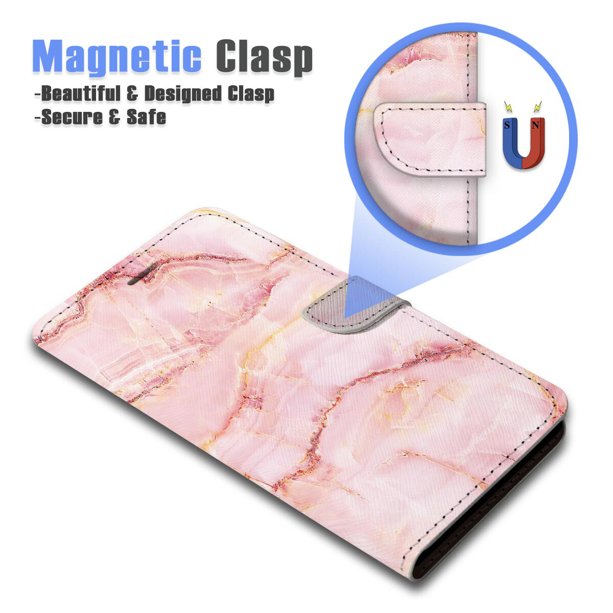 ( For Optus X Tap ) Wallet Flip Case Cover AJ23773 Pink Crystal Marble ...