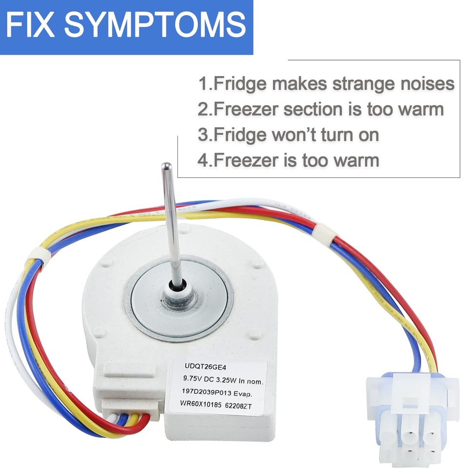WR60X10185 Evaporator Fan Motor UDQT26GE4 WR23X10353 PS1019114 For GE ...