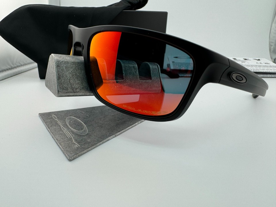 OAKLEY SLIVER STEALTH MATTE BLACK W/ RUBY IRIDIUM POLARIZED SUNGLASSES ...
