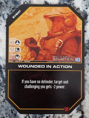 BATTLESTAR GALACTICA CCG RARE DEMO Card BSG-AQ.013-DEMO Wounded In ...