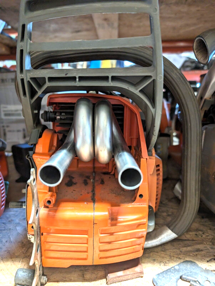 Husqvarna 372xp ram horn extreme dual port muffler mod pipe 365 372 XP ...