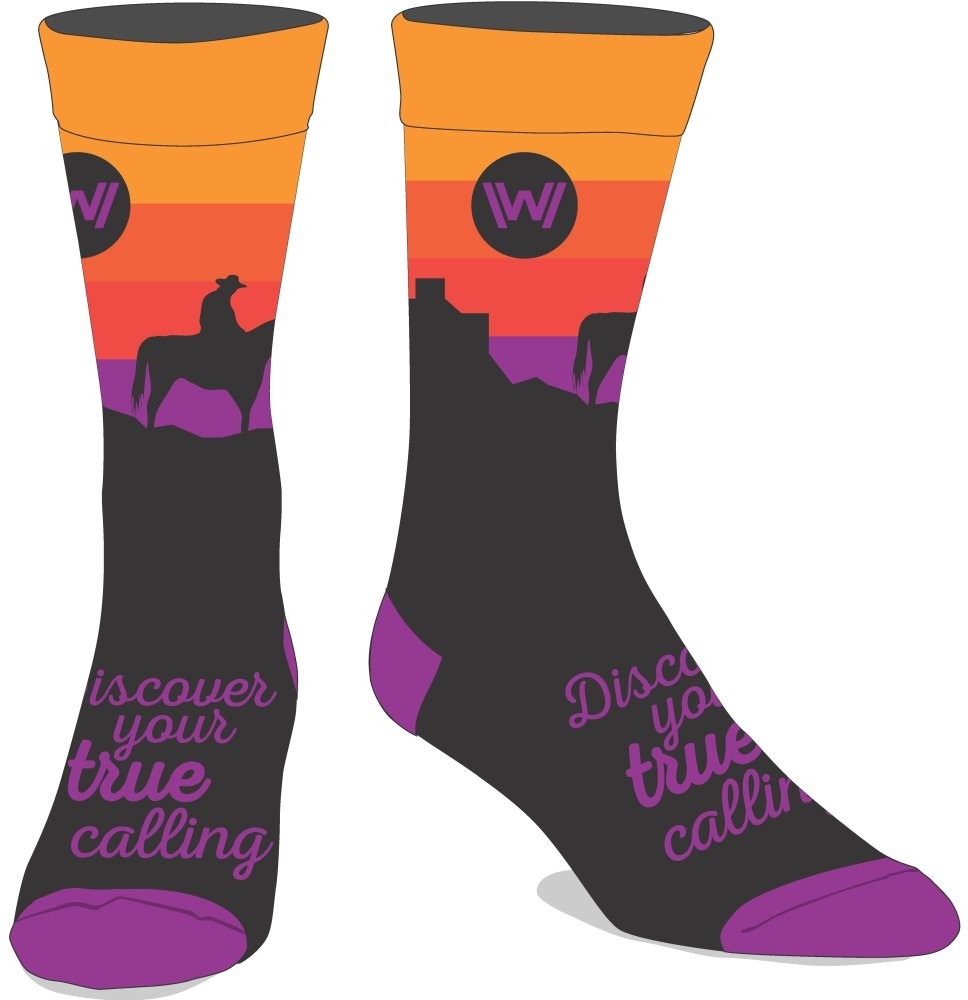 WestWorld 1 Pair Men's Crew Socks HBO West World Cowboy Sunset Souvenir ...
