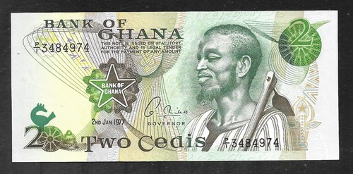 Ghana - Two Cedis Note - 1977 - P14c - Uncirculated | eBay