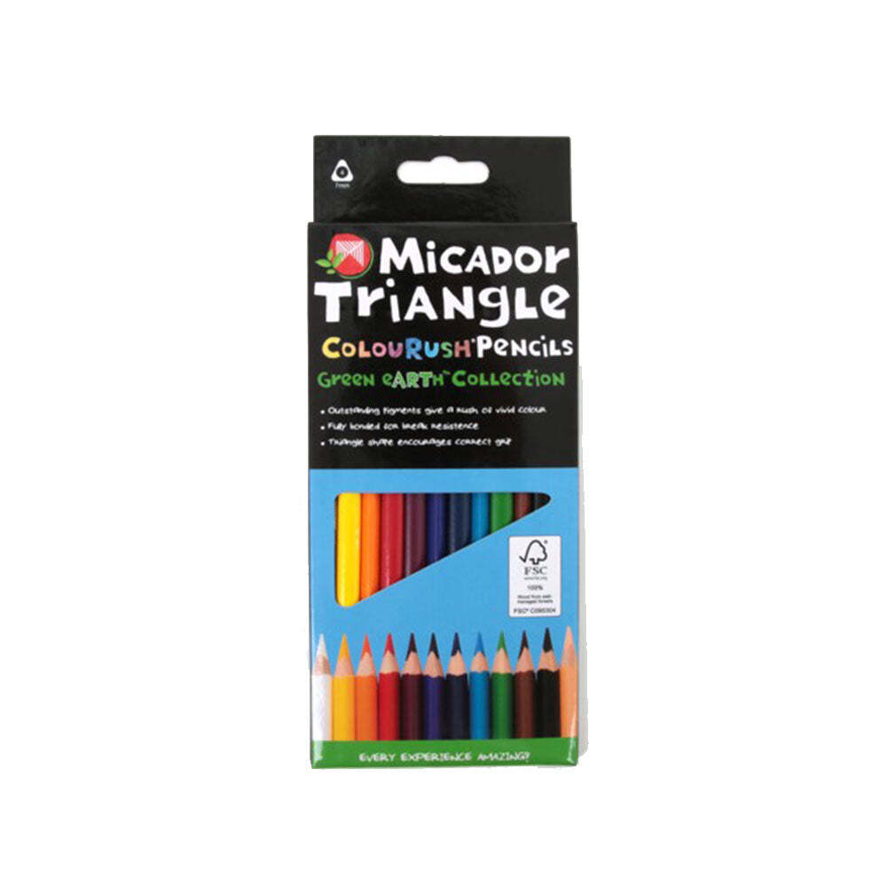 Micador Colourush Vibrant and Ergonomic Triangle Colour Pencil Pack of ...