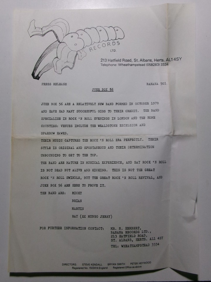 JUKEBOX 56 TEAR IT UP WASHING MACHINE BOOGIE BANANA 501 ROCK N ROLL ...