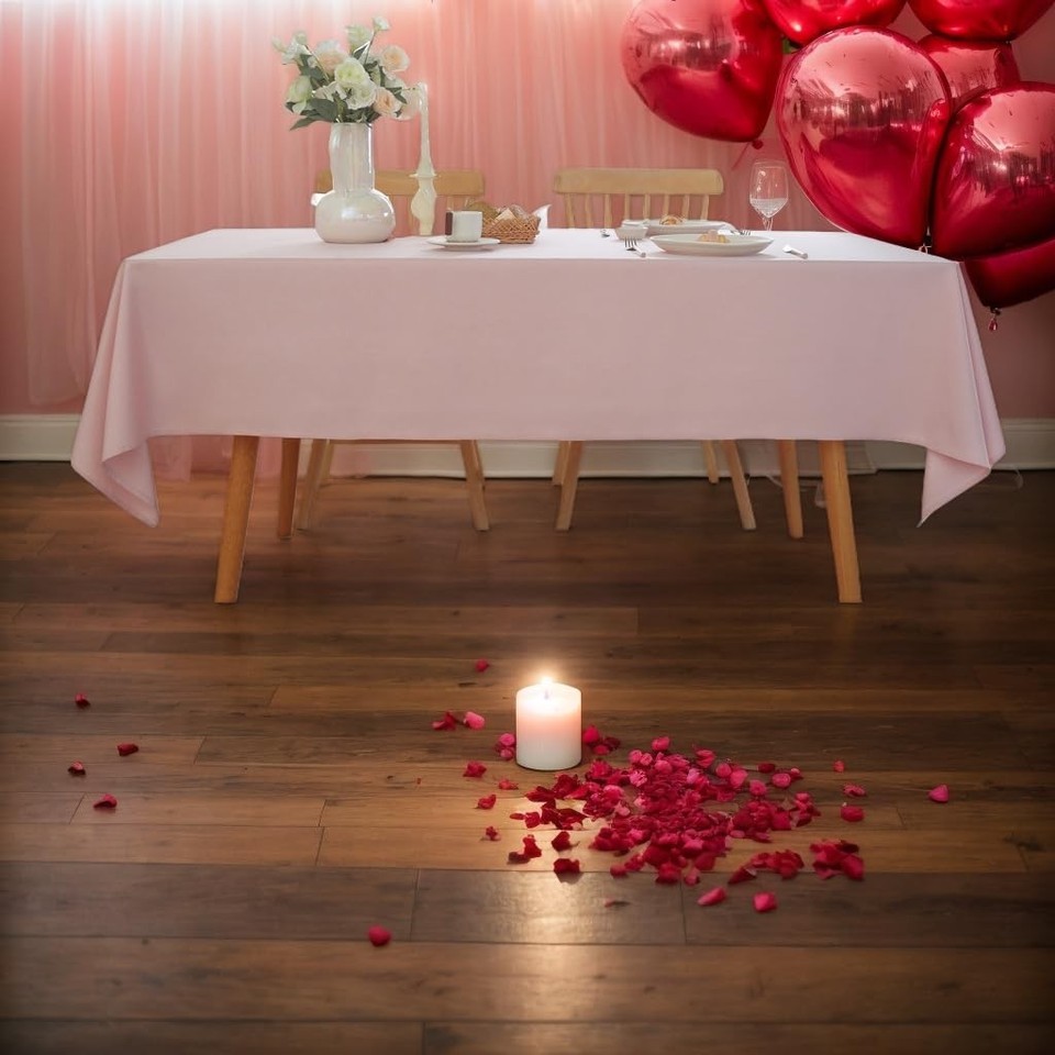 Valentines Table Cloth Rectangle Table, 60×75 Inch Linen Textured ...
