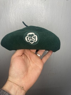Vintage GS Girl Scout Greet Beret Hat 100% Wool Made in England Medium ...