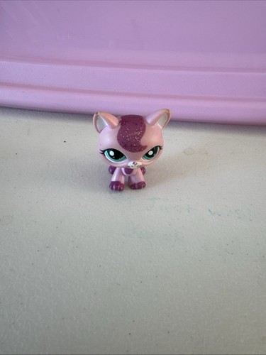 Authentic Littlest Pet Shop #2517 Pink Glitter Sparkle Walking Cat LPS ...