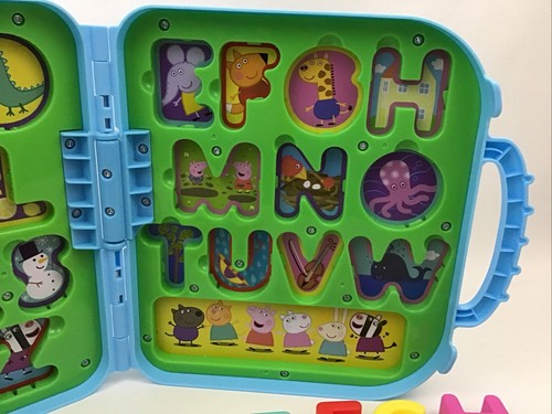 Peppa Pig On The Go Alphabet Letters Light Blue Carrying Case Hasbro ...