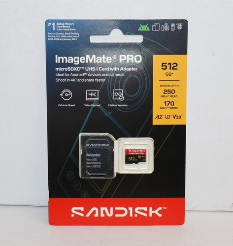 SanDisk SDSQXBD-512GB-AW6KA 512GB ImageMate PRO MicroSDXC | eBay