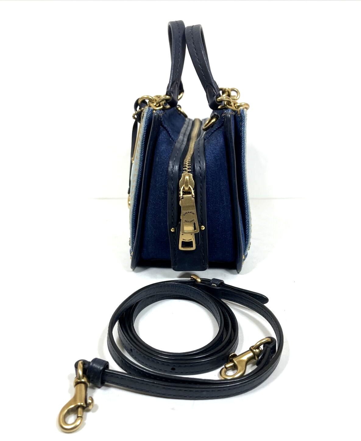 Coach Dreamer 21 Denim Mini Satchel /Crossbody Purse … - Gem