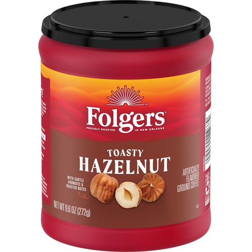 Folgers Toasty Hazelnut Artificially Flavored Ground Coffee, 9.6 oz ...