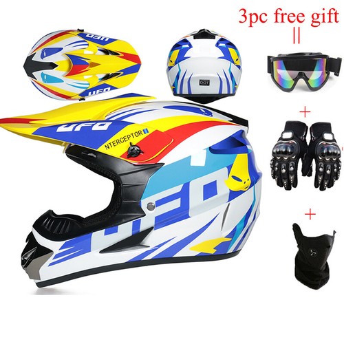 DOT ATV Dirt Bike Off Road Motor Helmets Motorbike Helmet+ Mask Gloves ...