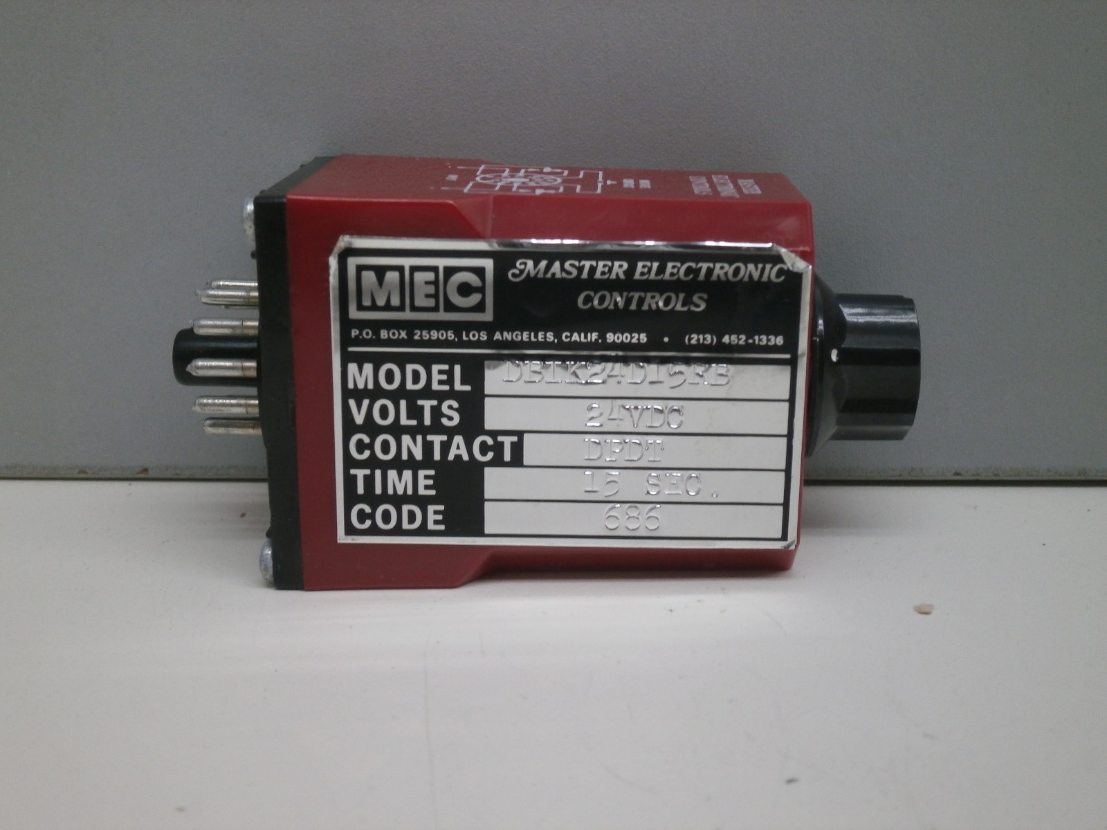 MEC Master Electronic Controls DBIK24D15RB 15-Second Timer Switch 24VDC ...