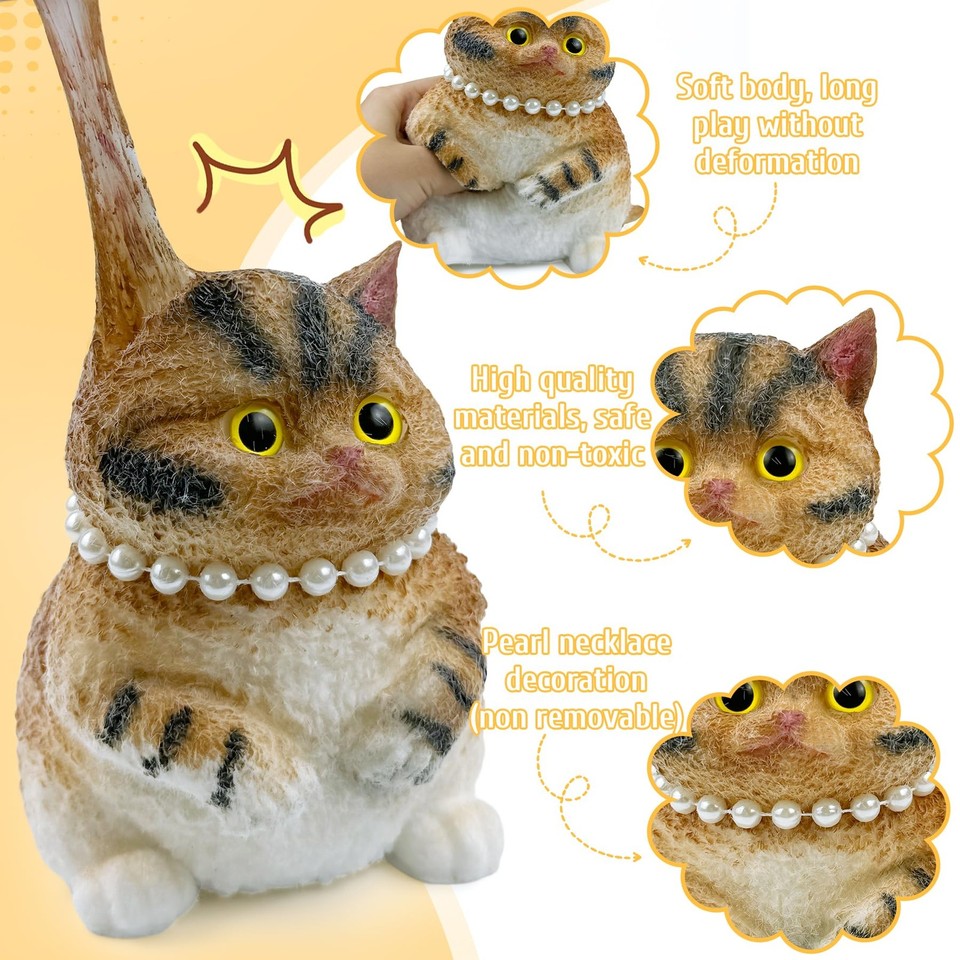 Taba Stress Cat Toys - Big Stress Relief Toys, Handmade Super Soft TPR ...