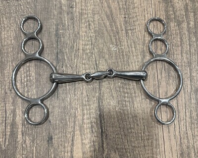 German Silver (polished) - 3 RING SHOW JUMPING JUMPER BIT Chrome 18mm ...