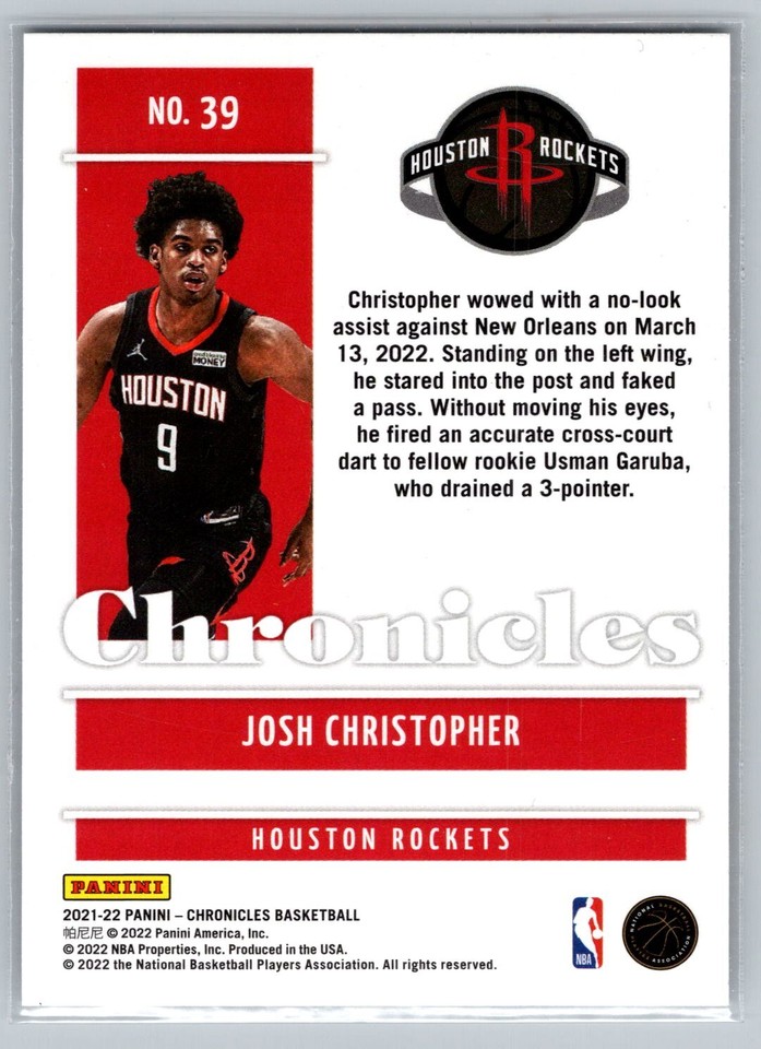 2021 Panini Chronicles #39 Josh Christopher Pink NrMt-Mint | eBay