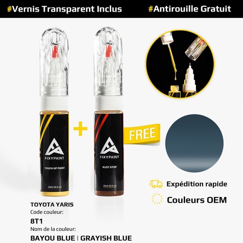 Peinture de retouche Pour TOYOTA YARIS Code: 8T1 BAYOU BLUE | GRAYISH ...