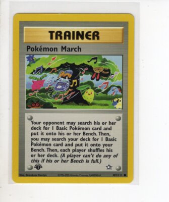 POKEMON MARCH TRAINER 1ST EDITION NEO GENESIS SET POKEMON CARD 102/111 ...